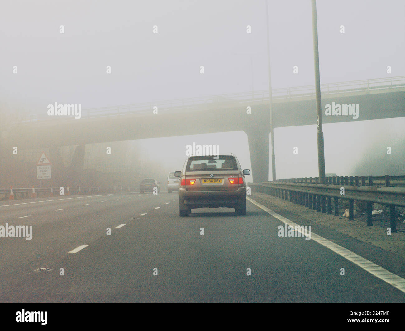 Fog on the Motorway Stock Photo - Alamy