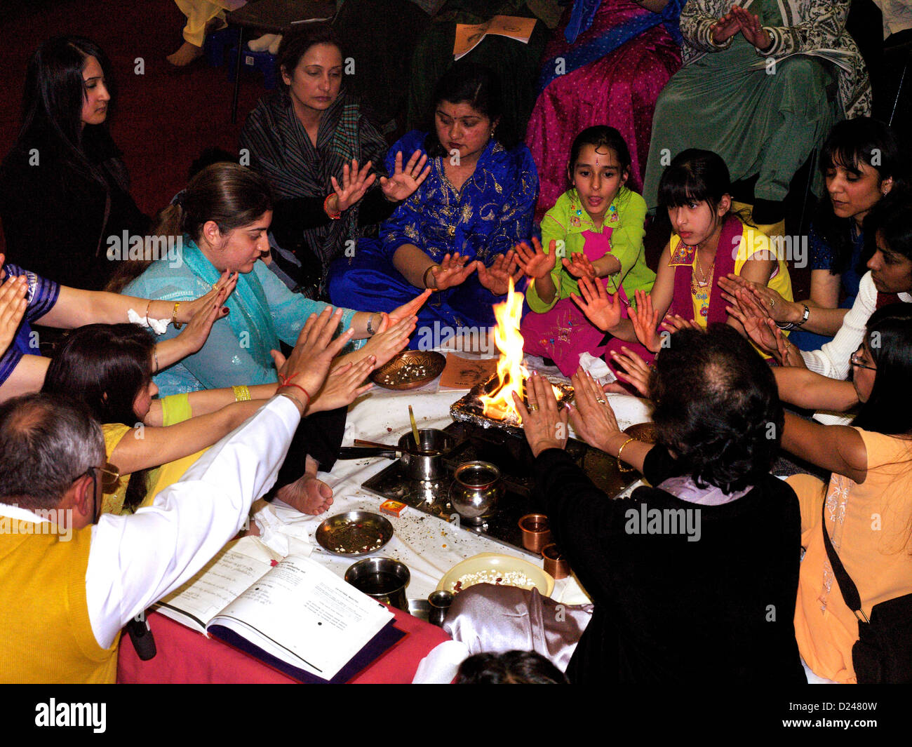 Puja at Holi in Hindu Centre Wimbledon London England Stock Photo - Alamy