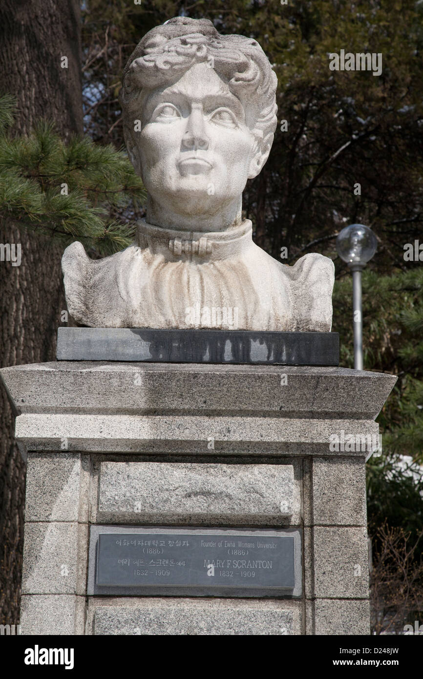 Statue of Mary Scranton at EWHA University, Seoul Korea Stock Photo - Alamy