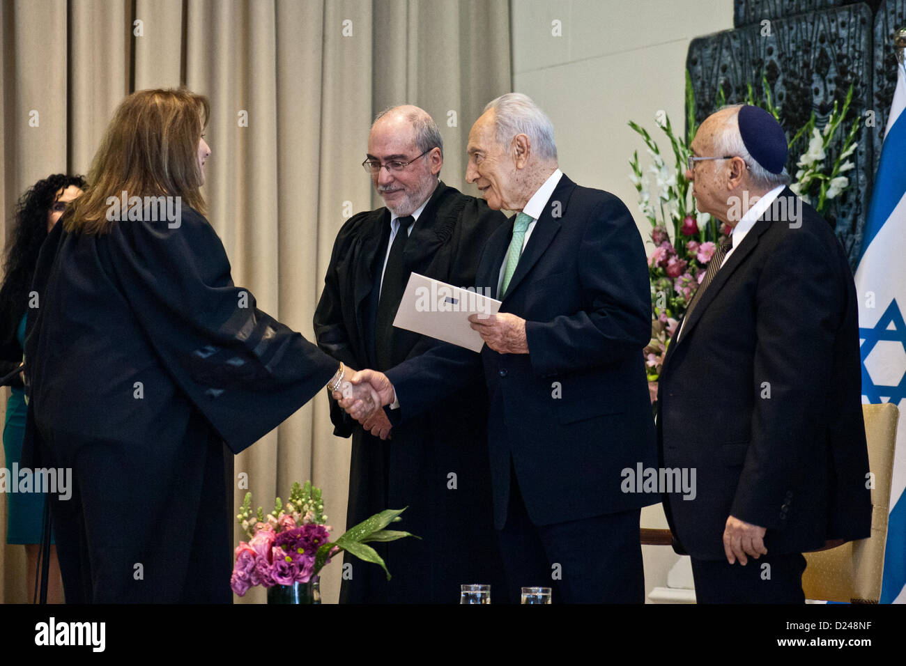 Jerusalem, Israel. 14th January 2013. President of the State of Israel ...