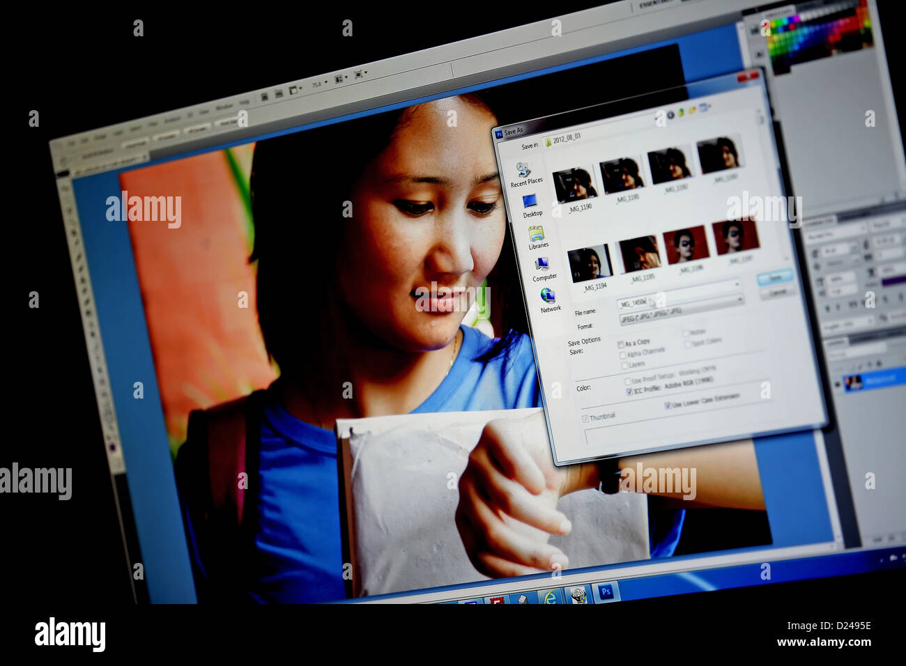Photographers computer with photo edit programs Stock Photo - Alamy