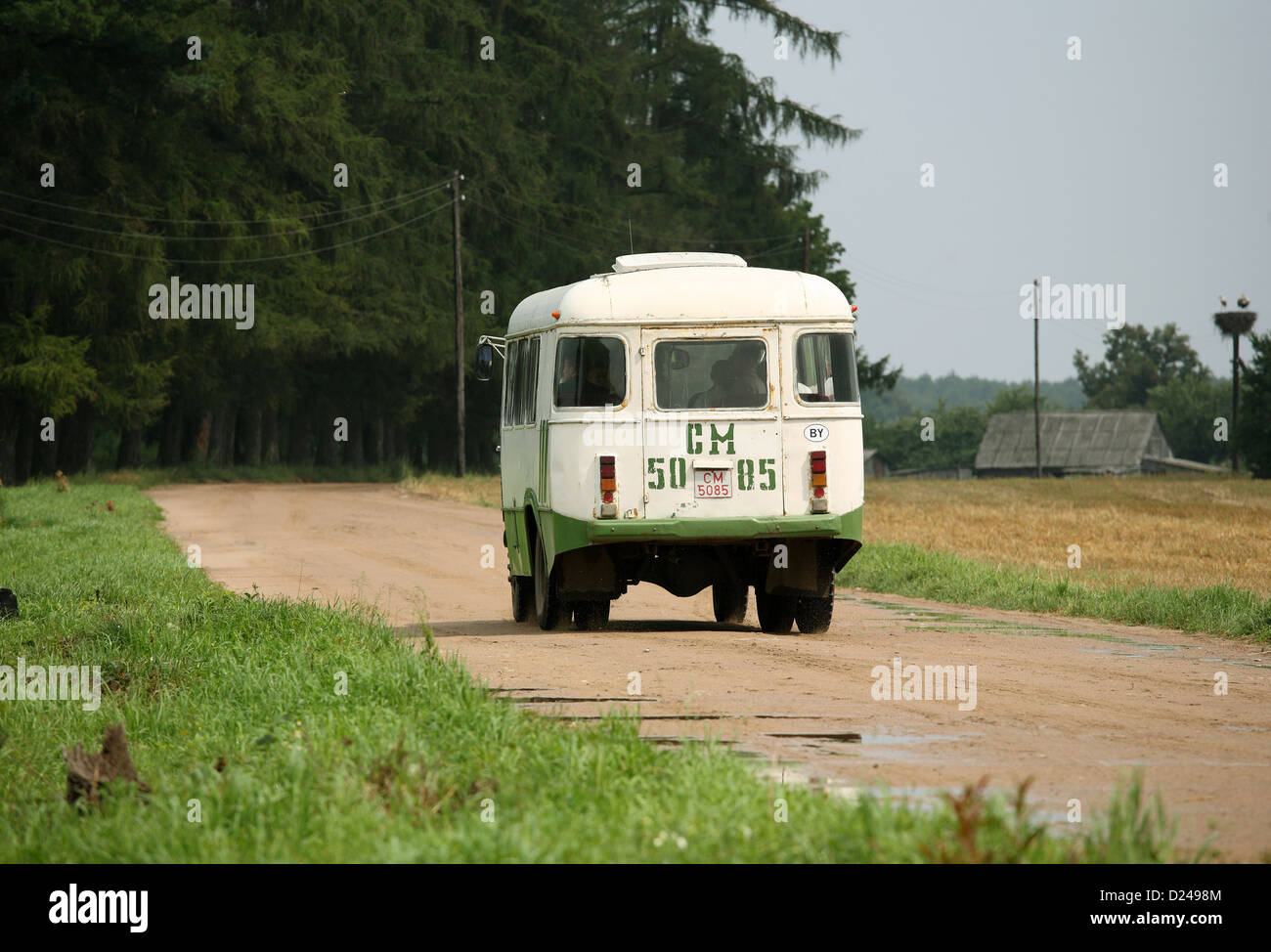 Bajary, Belarus, overland bus Stock Photo - Alamy