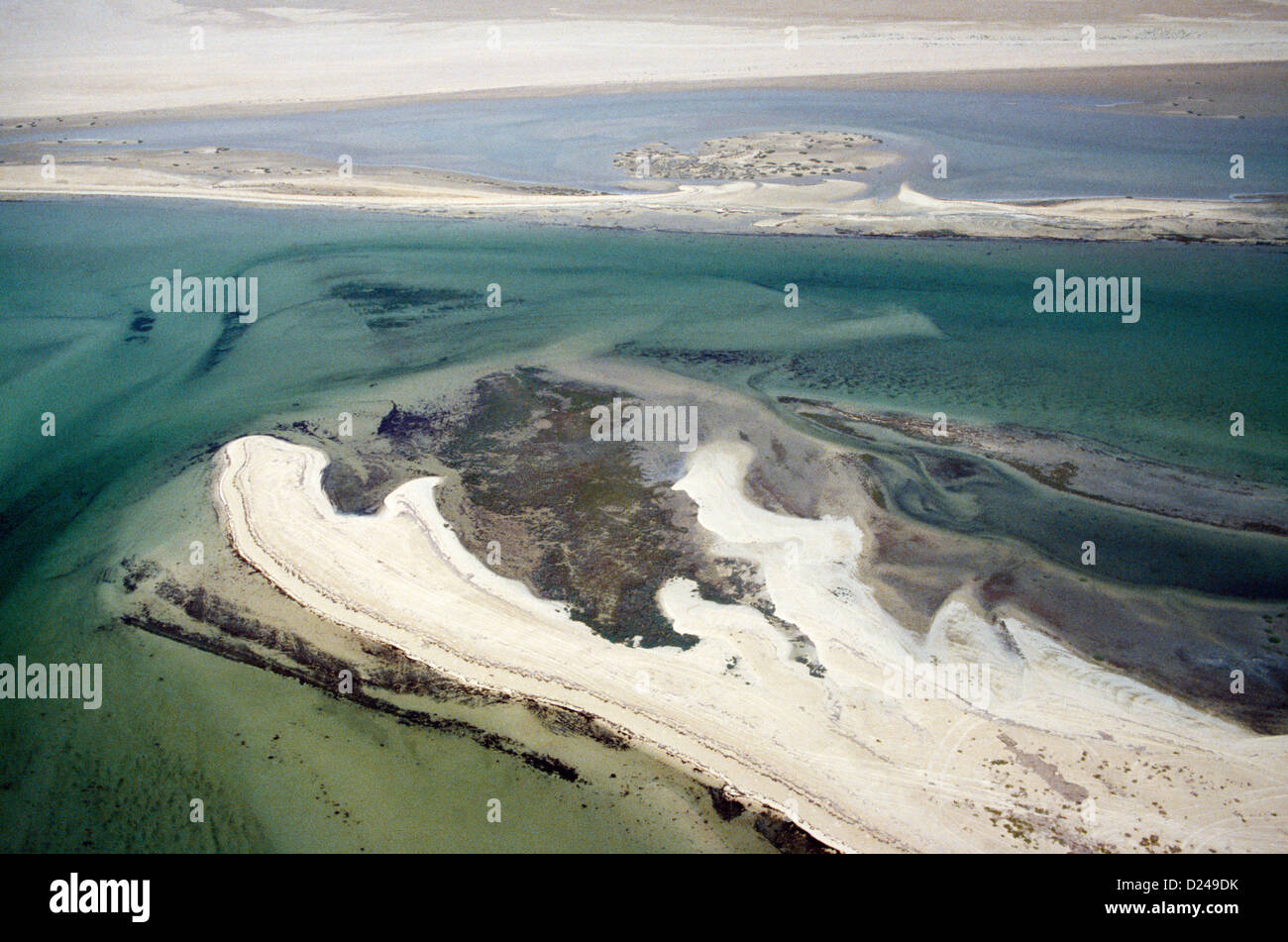 Qatar Umm Said Inland Sea Aerial View 1970s Stock Photo - Alamy