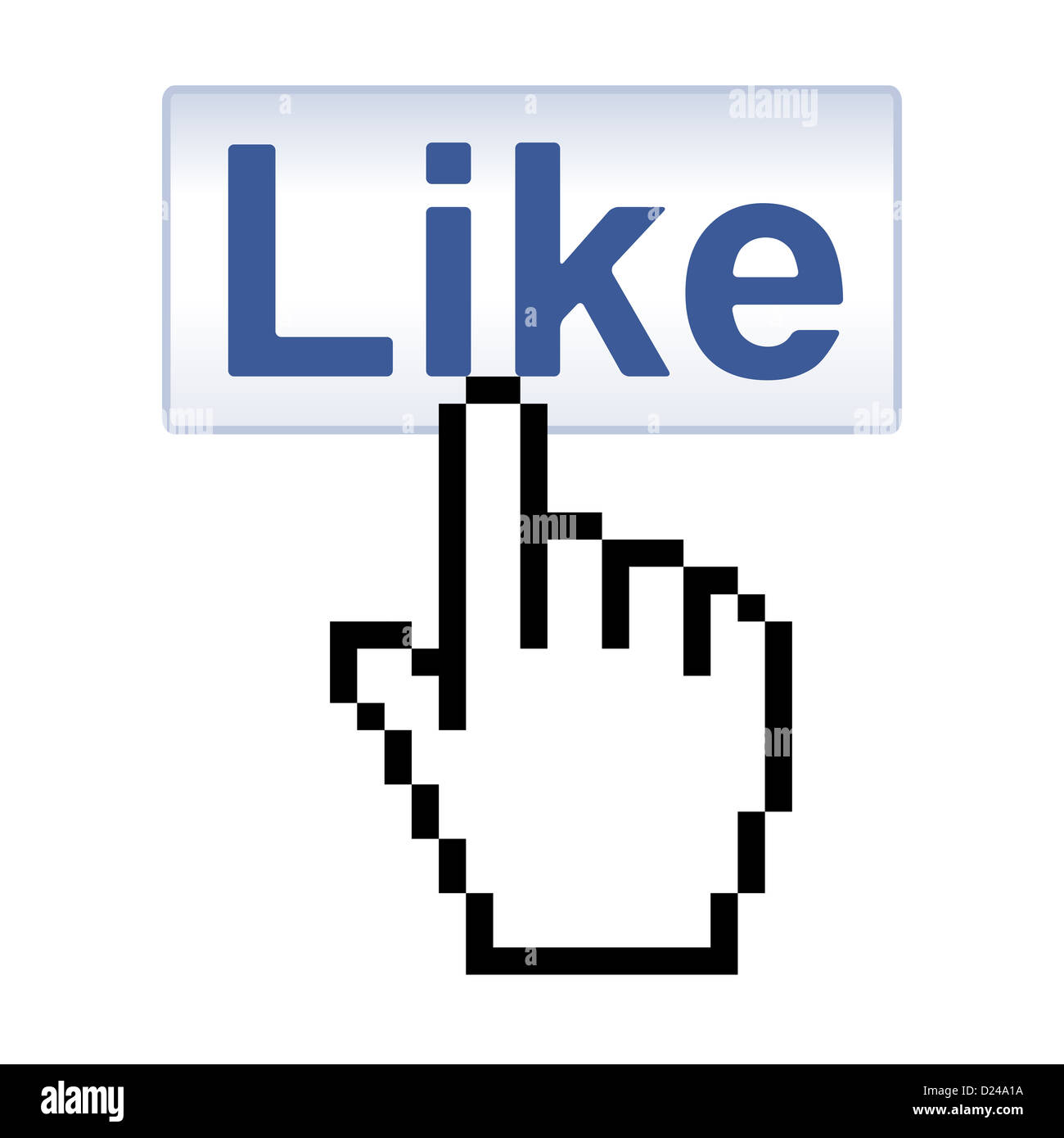 Like Button and pixelated Hand Cursor Stock Photo - Alamy