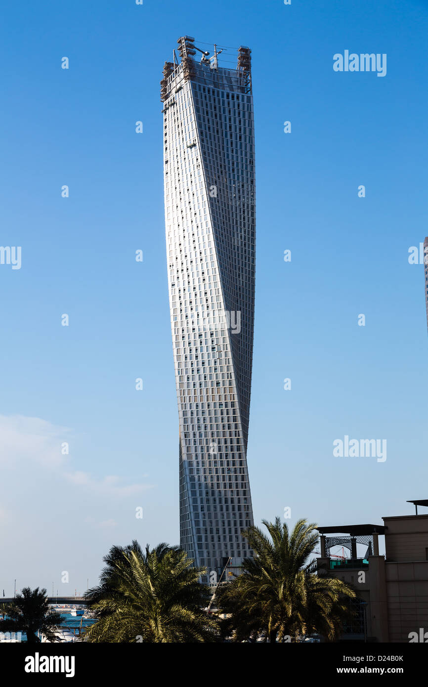 Dubai Marina with Infinity Tower skyscraper Stock Photo - Alamy