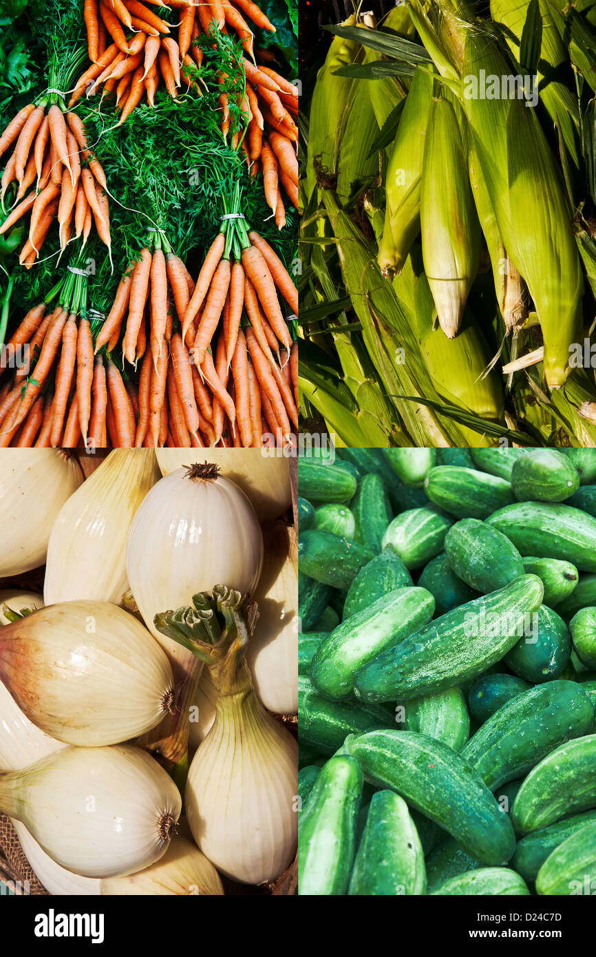 colored vegetables collage Stock Photo - Alamy