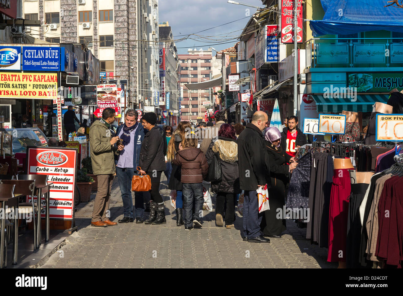 Busy street in Izmir Turkey Stock Photo - Alamy