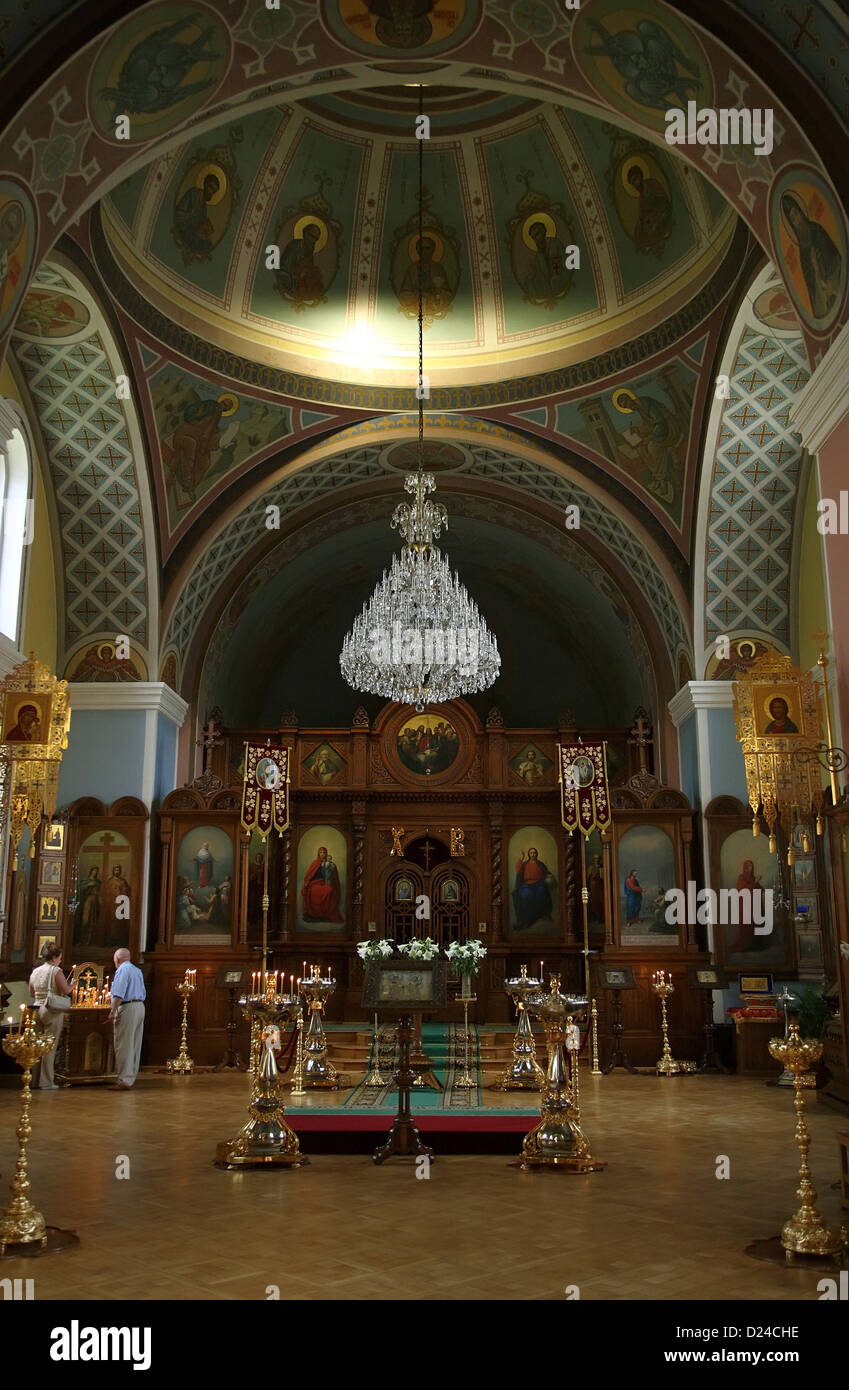 Karlovy Vary, Czech Republic, the altar of the Russian Orthodox Church ...