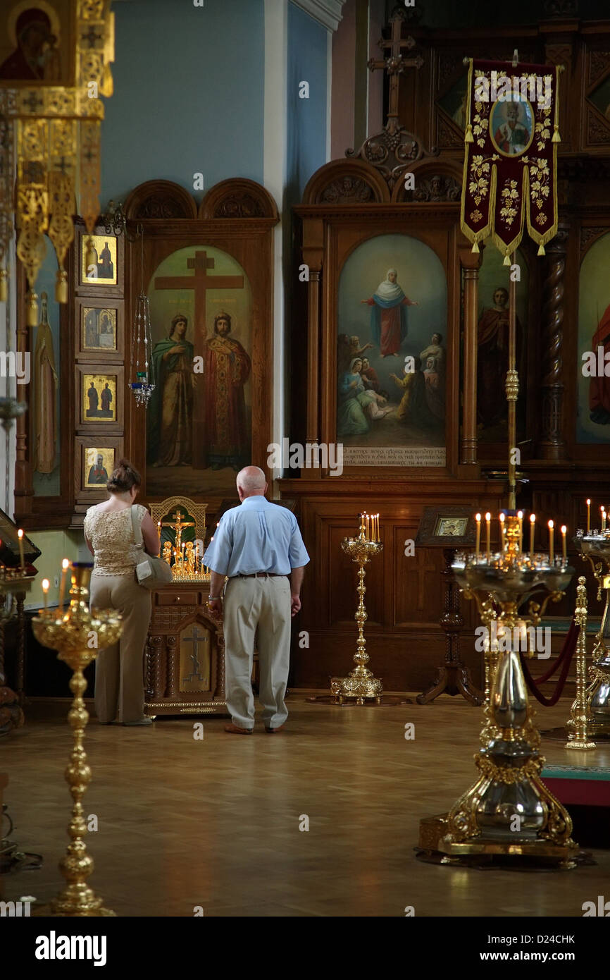 Karlovy Vary, Czech Republic, the altar of the Russian Orthodox Church ...
