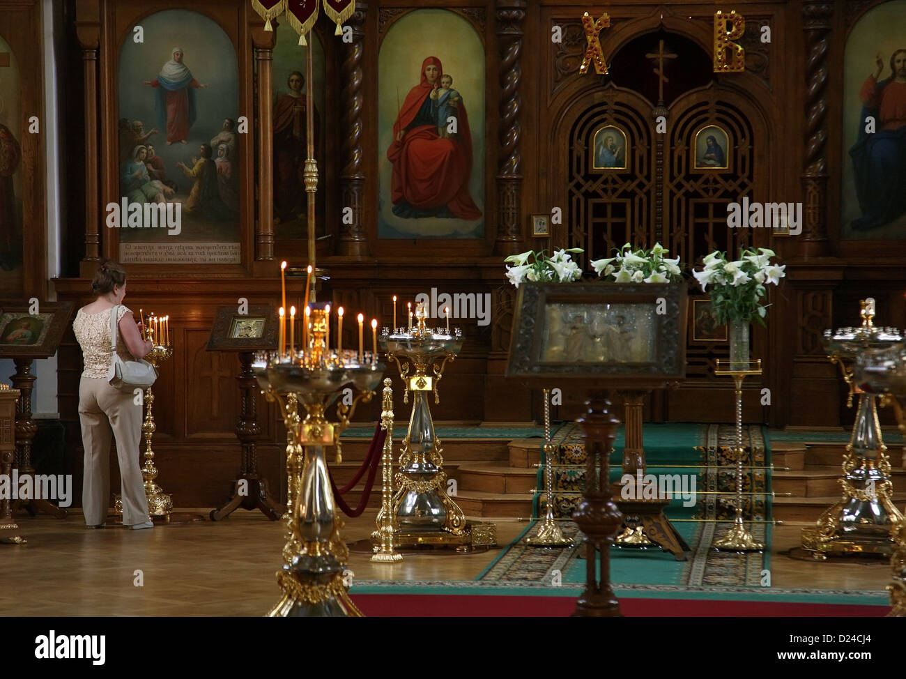 Karlovy Vary, Czech Republic, the altar of the Russian Orthodox Church ...