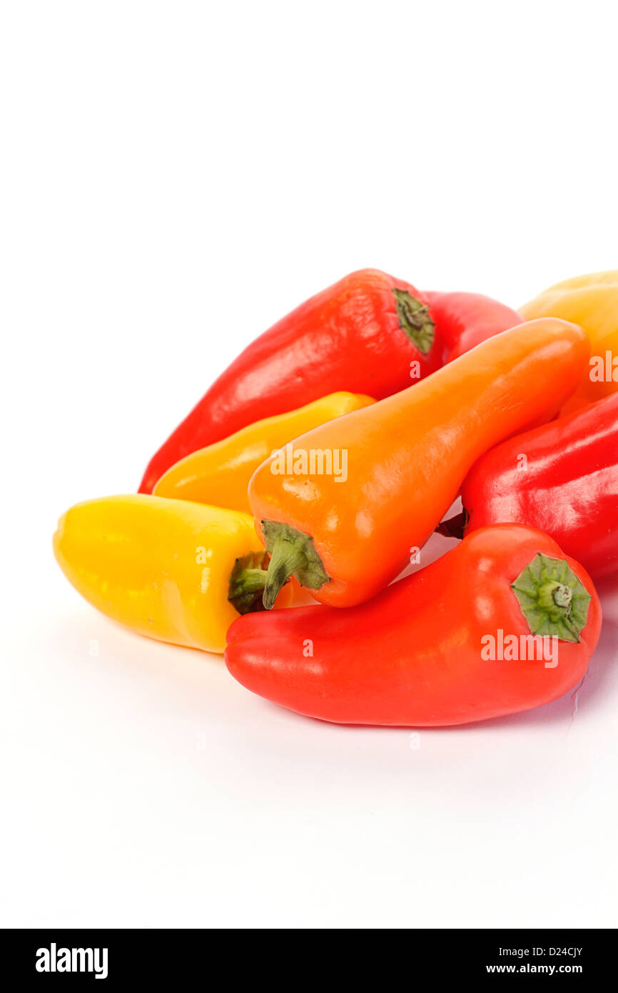 Colorful paprika on a white background with space for text Stock Photo ...