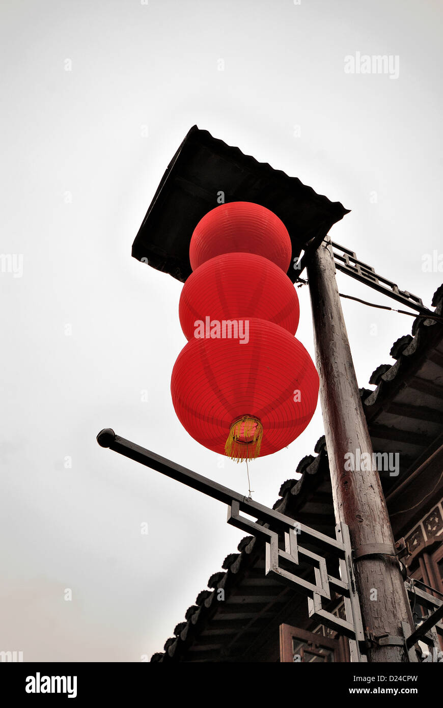 Attractive red color lantern of china town located in Yu Yuan Garden ...