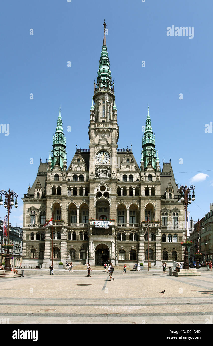 Liberec, Czech Republic, the town hall on the market square in the city ...