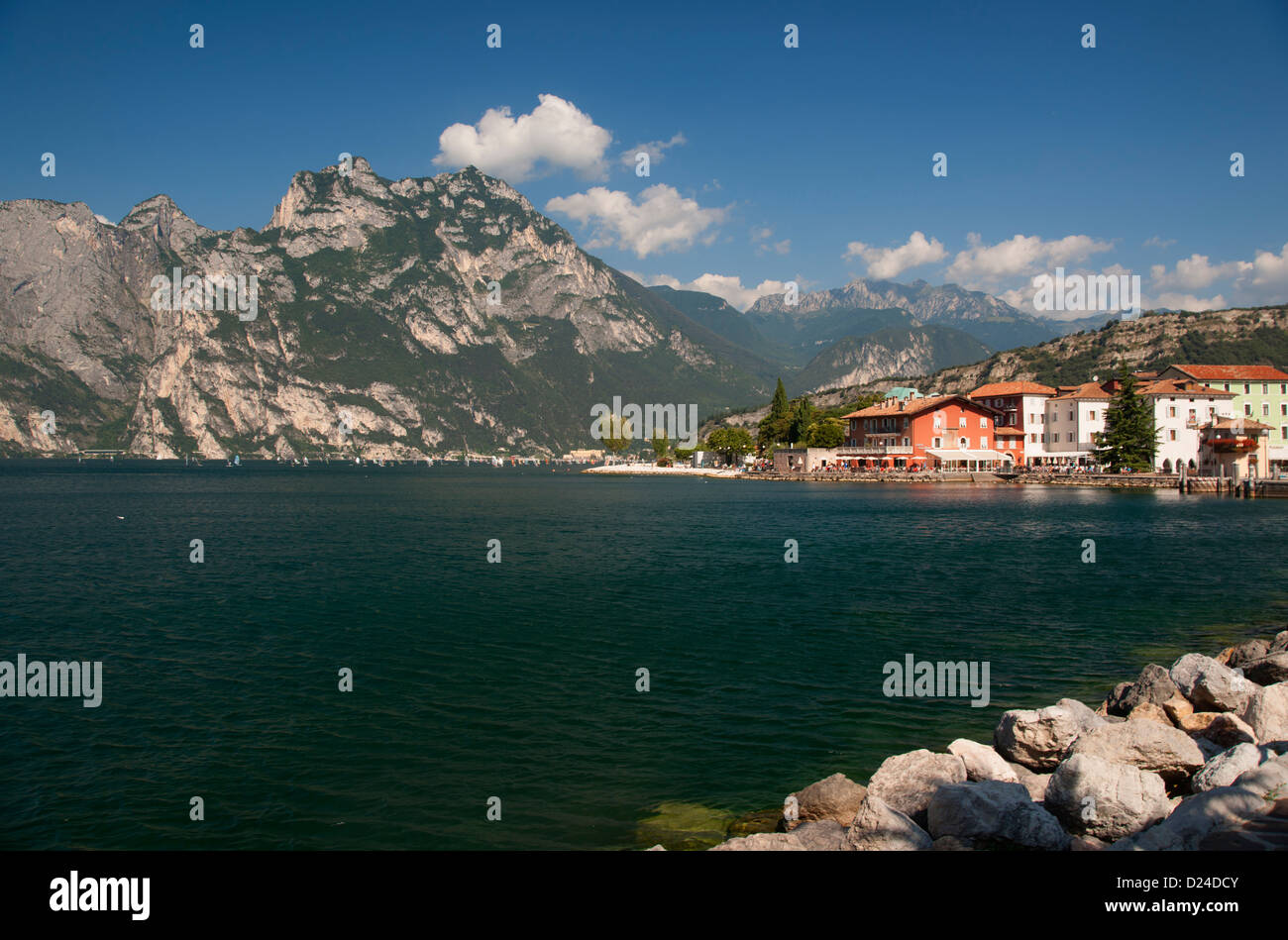 Torbole, overview, Lake, Water, Mountain, Rive del Garda, Lago di Garda ...