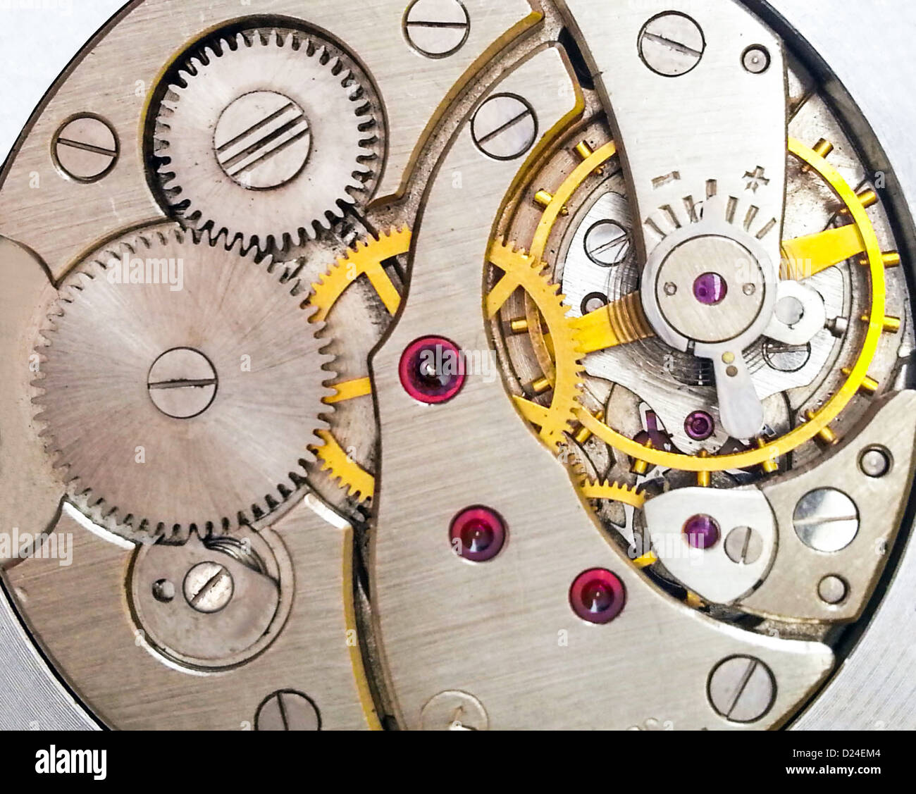 Clock mechanism macro shot Stock Photo - Alamy