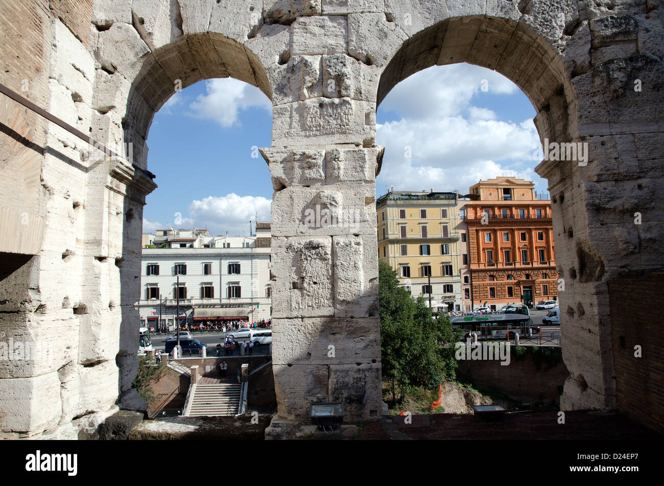 View of Piazza del Colosseo from the Colosseum - rome, Italy Stock ...