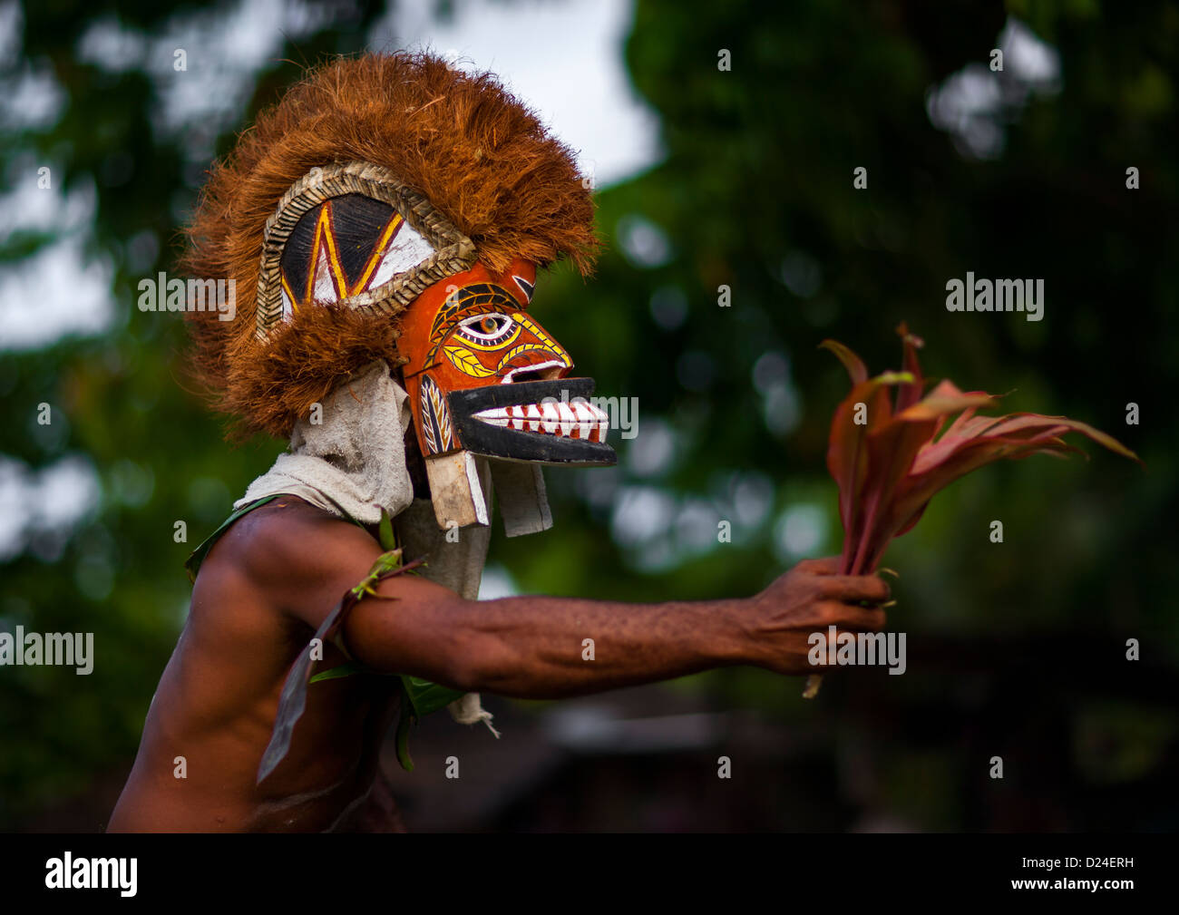 Malagan Tatuana Masks Dance, New Ireland Island, Papua New Guinea Stock ...