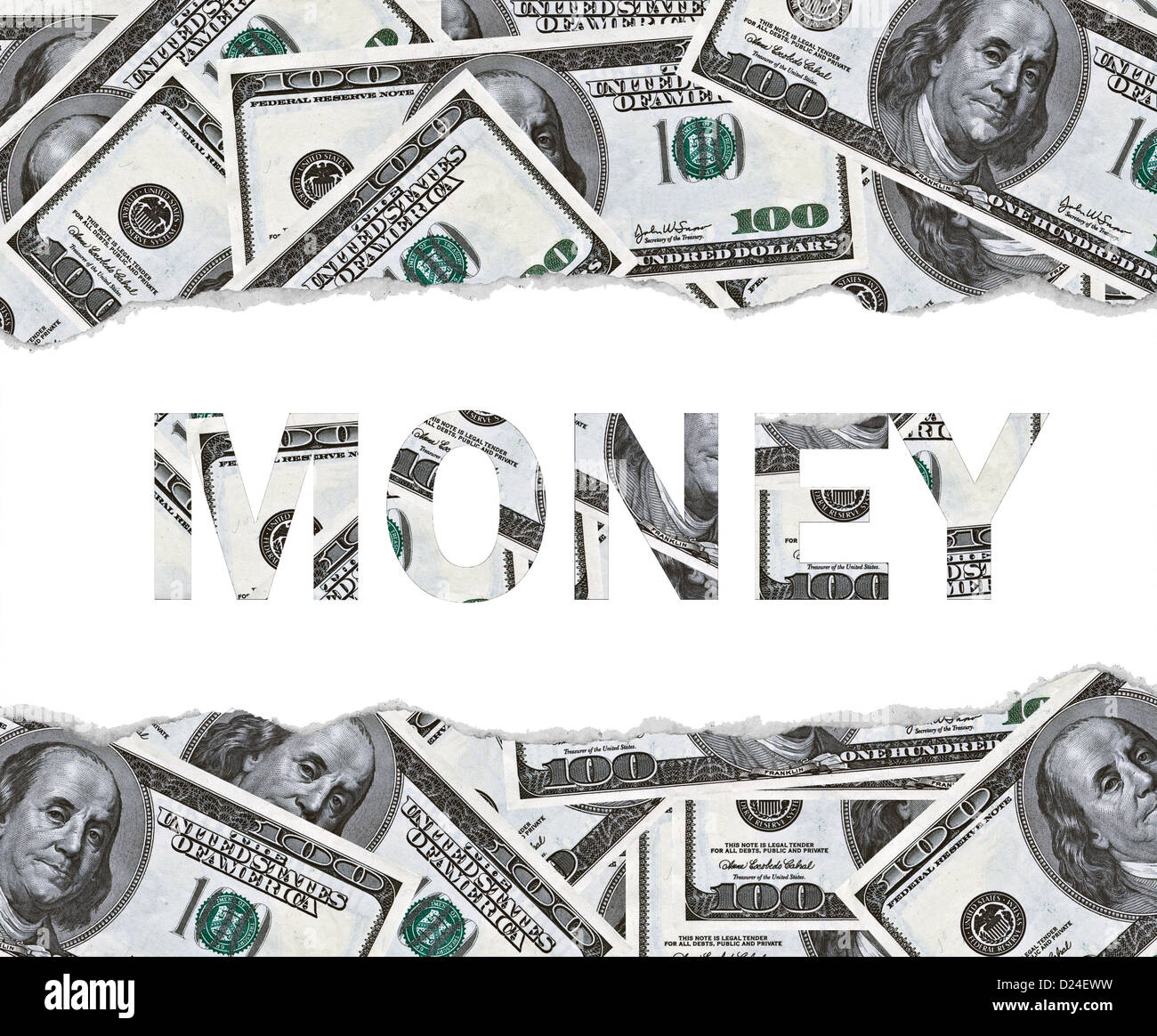 100 dollars banknotes background with blank space in middle Stock Photo ...