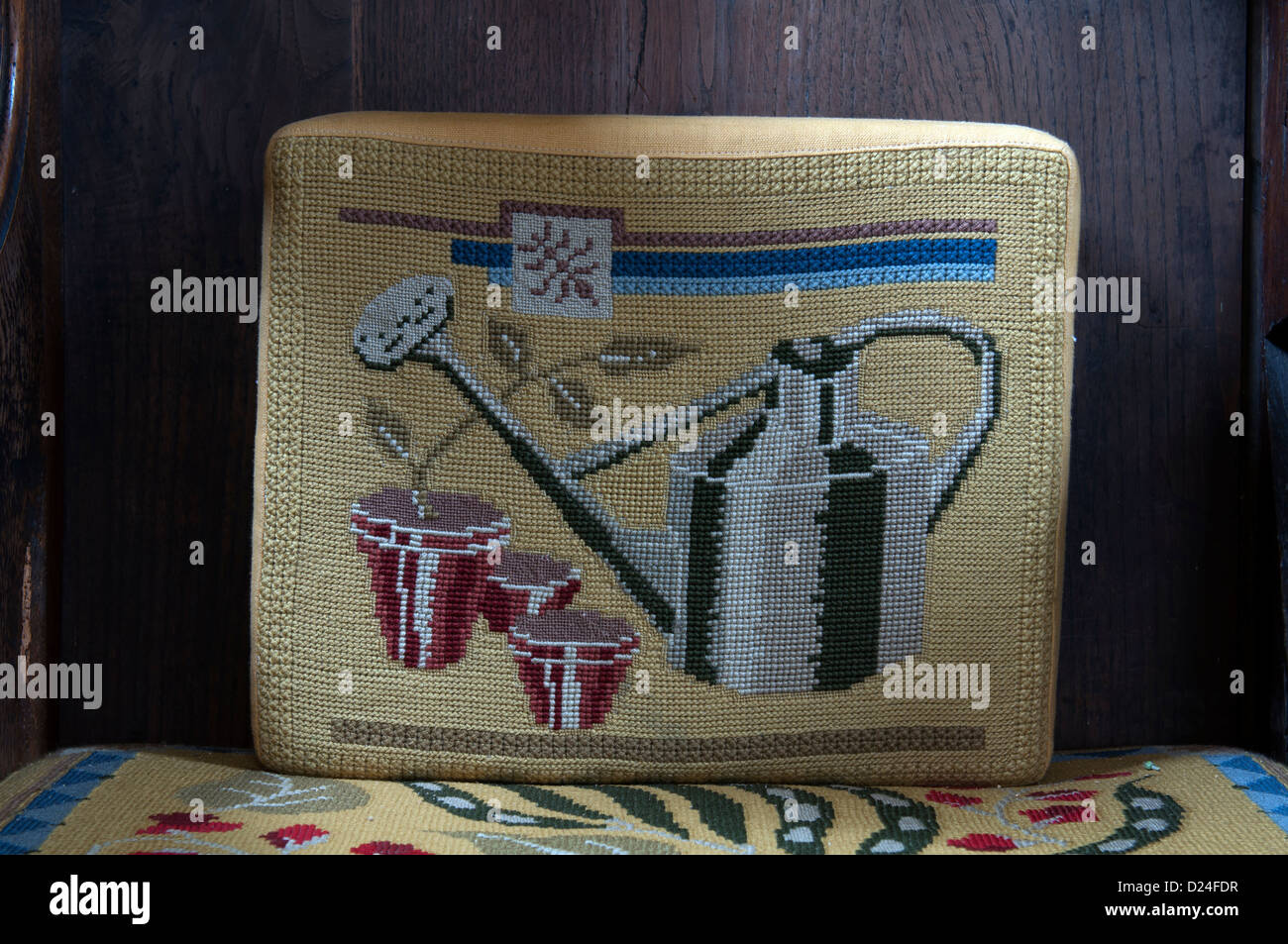 A hassock in Pershore Abbey, Worcestershire, England, UK Stock Photo ...
