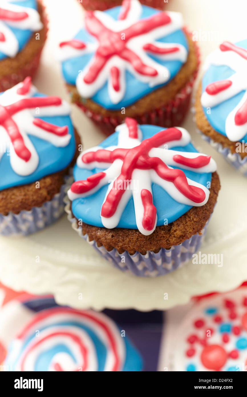 Cup cakes with Union Jack icing Stock Photo - Alamy