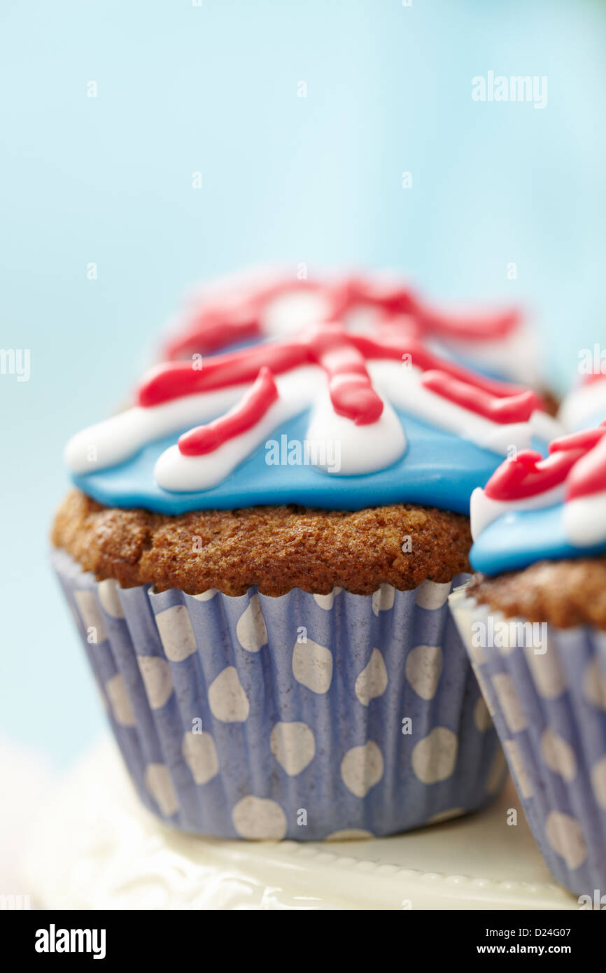 Cup cakes with Union Jack icing Stock Photo - Alamy