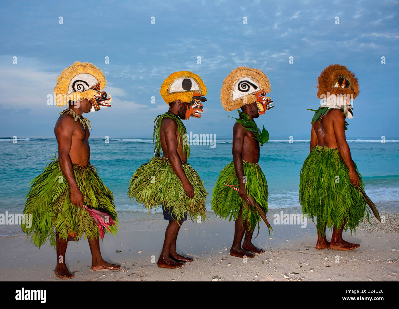 Malagan Tatuana Masks Dance, New Ireland Island, Papua New Guinea Stock ...