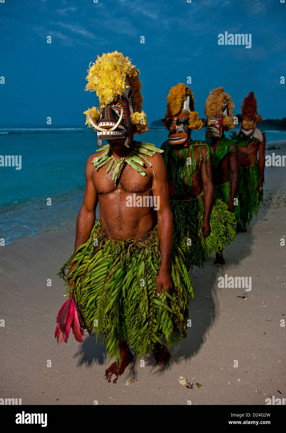 Malagan Tatuana Masks Dance, New Ireland Island, Papua New Guinea Stock ...