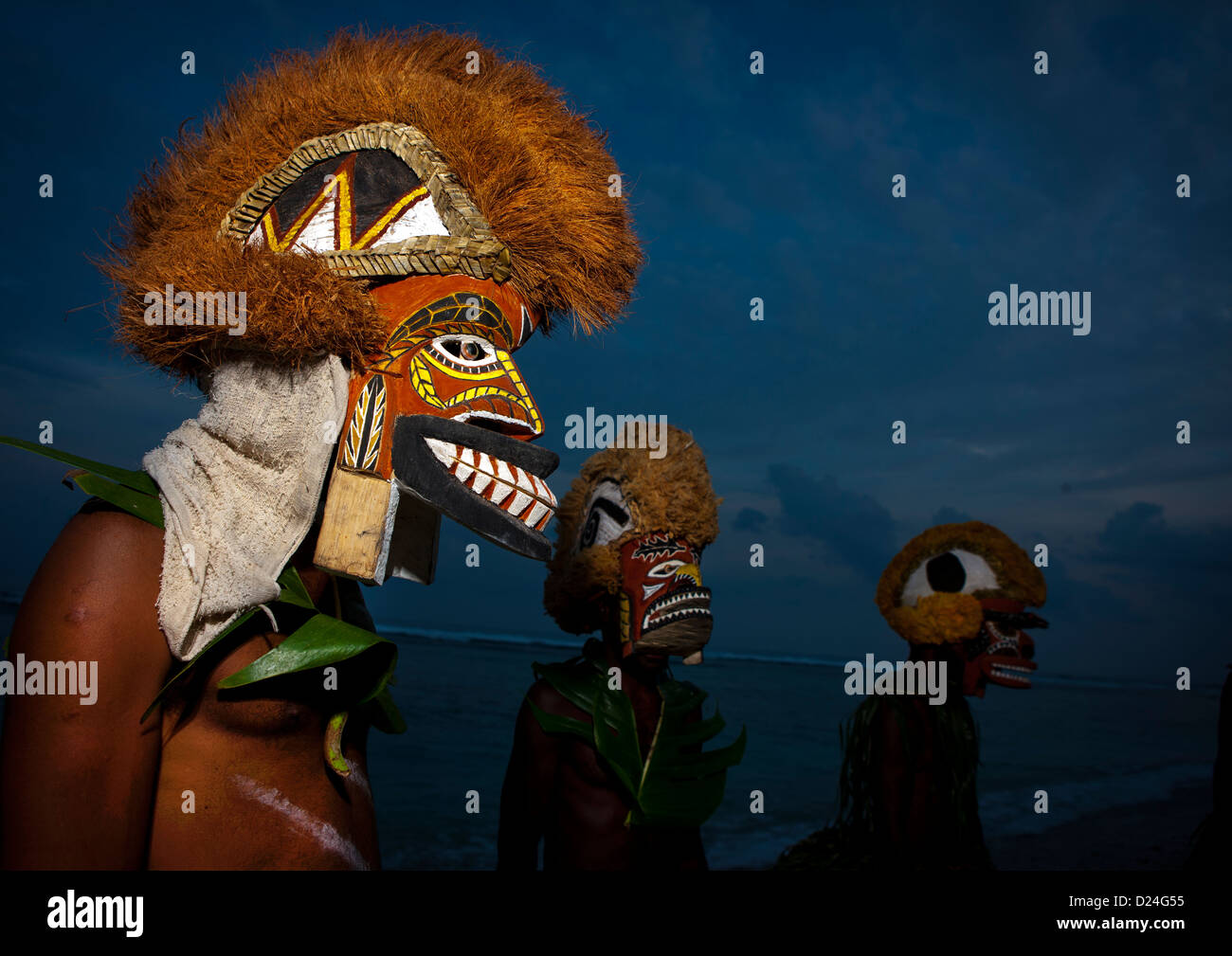 Malagan Tatuana Masks Dance, New Ireland Island, Papua New Guinea Stock ...