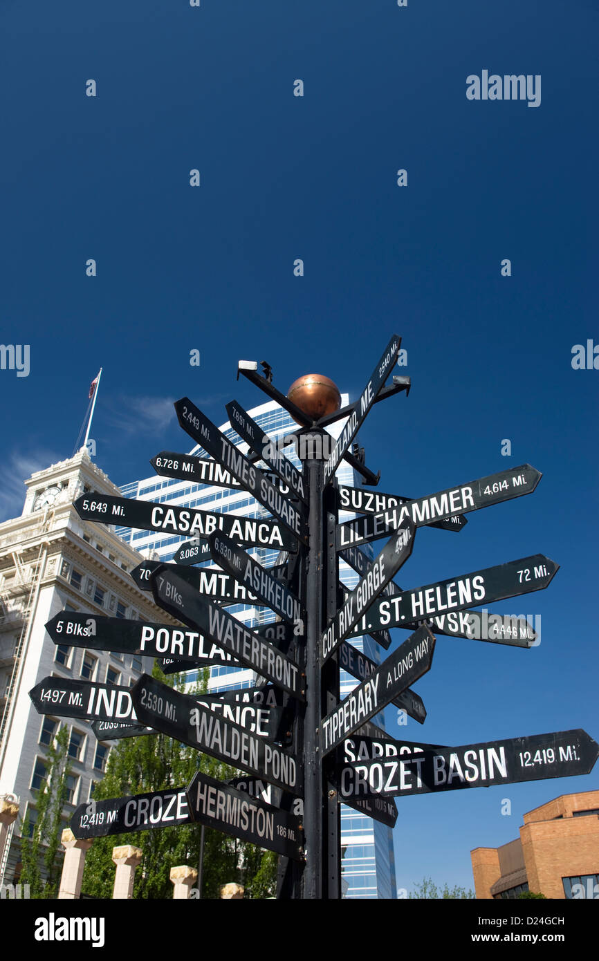 MULTI WORLD CITY DESTINATION SIGNPOST PIONEER COURTHOUSE SQUARE ...