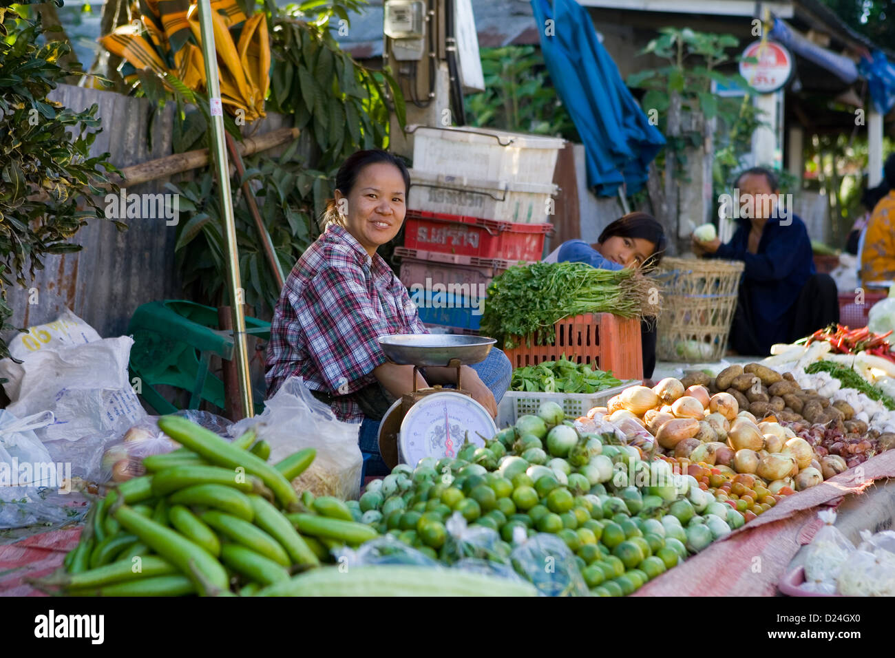 Street Market in Pai, Thailand Stock Photo - Alamy