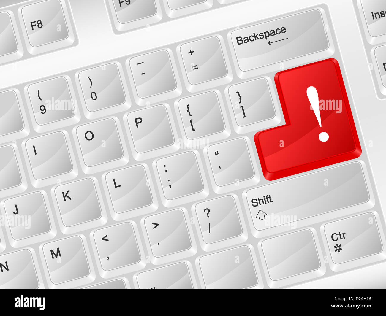 White computer keyboard exclamation symbol. Vector illustration Stock ...