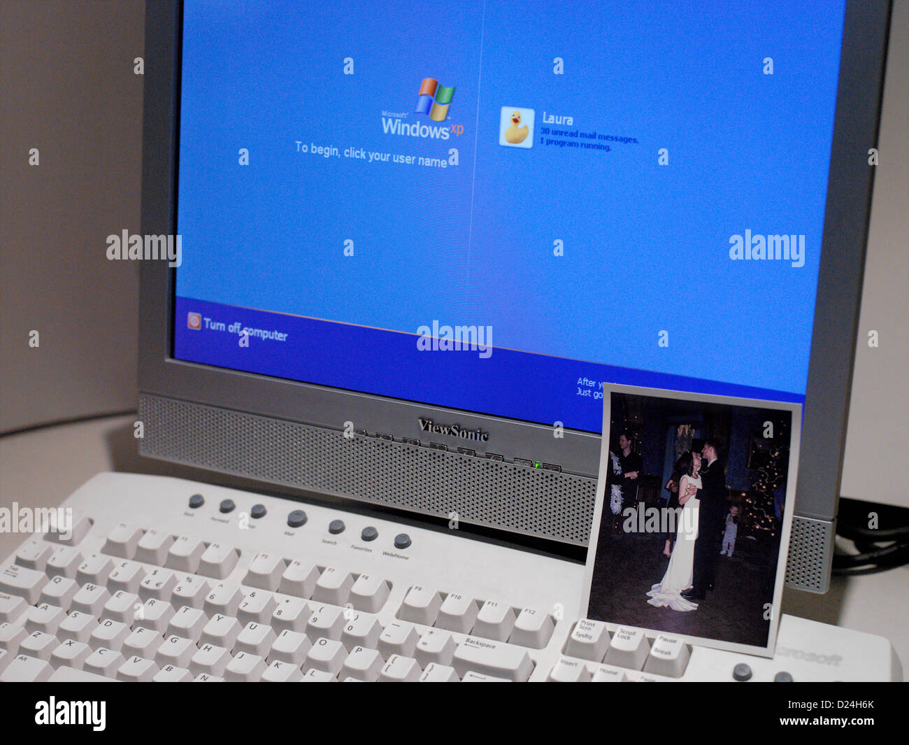 Computer and Wedding Photograph Stock Photo - Alamy