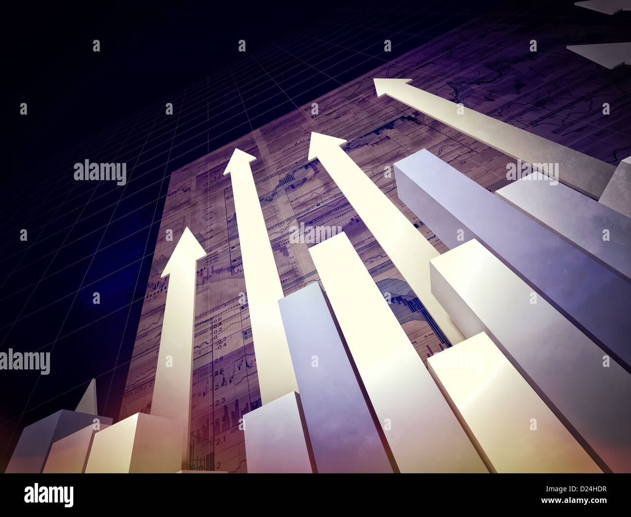 3d image of 3d arrows and chart Stock Photo - Alamy