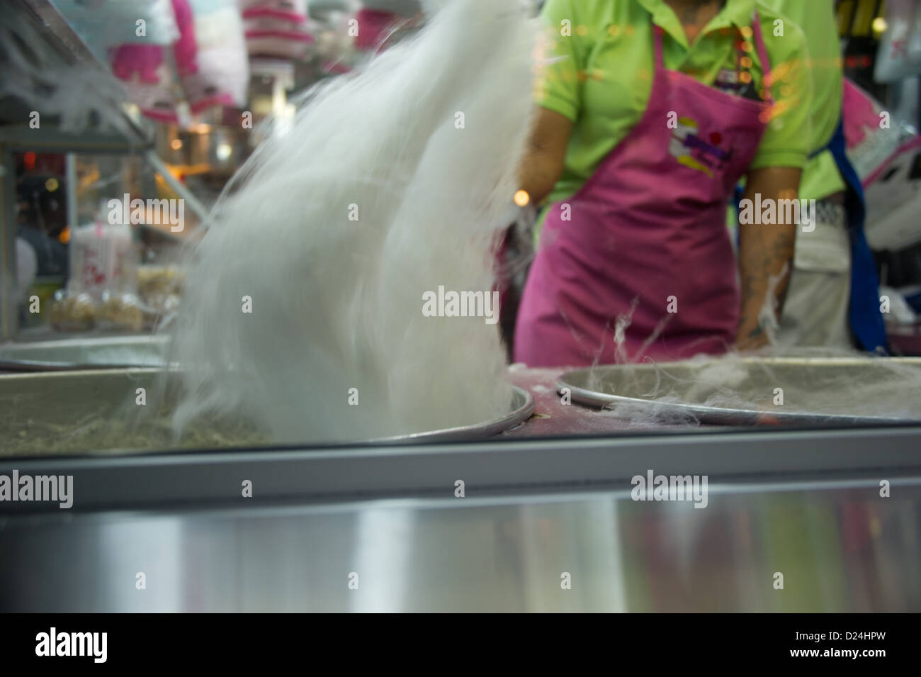 Cotton candy and amusement park at the Maryland State Fair, Timonium MD ...