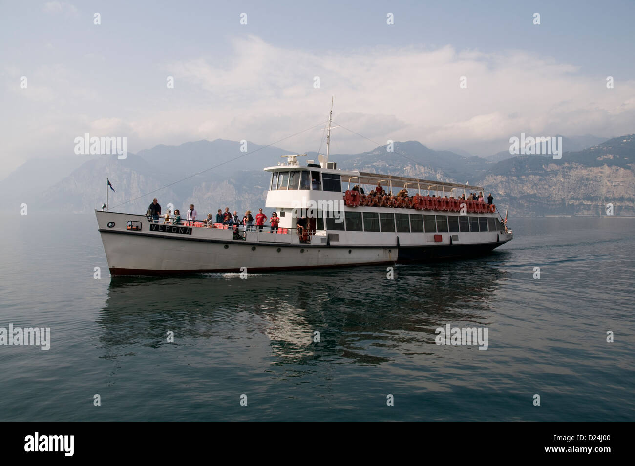 The Verona passenger ferry of Lake Garda Ferries, arriving at the ...