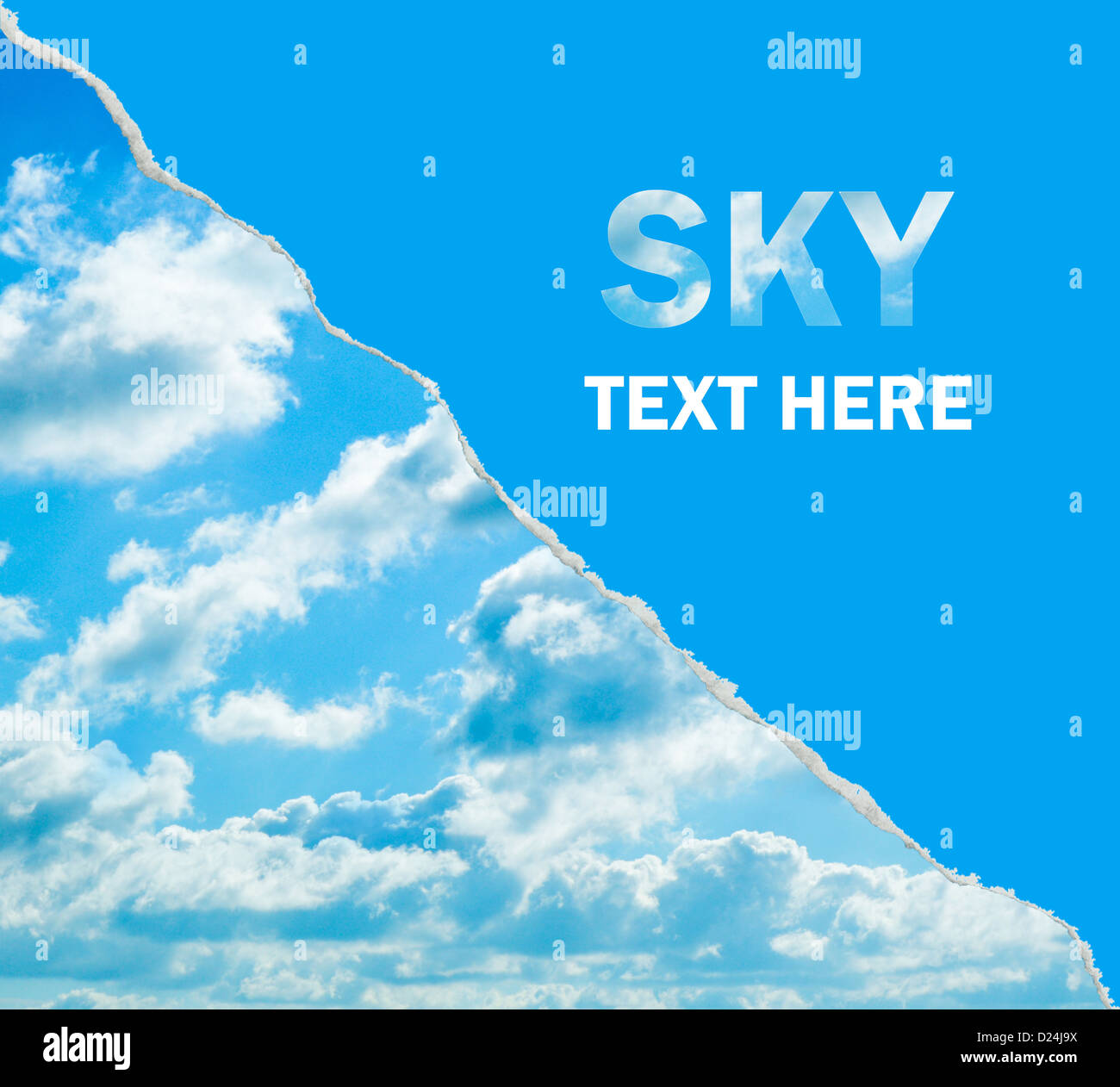 Sky background with ripped paper Stock Photo - Alamy
