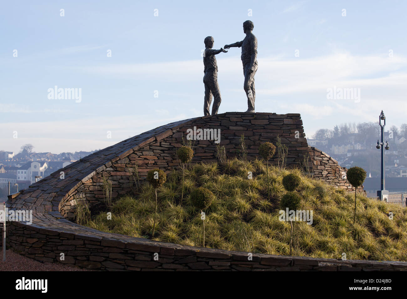 Hands across the divide sculpture by Maurice Harron Derry Londonderry ...