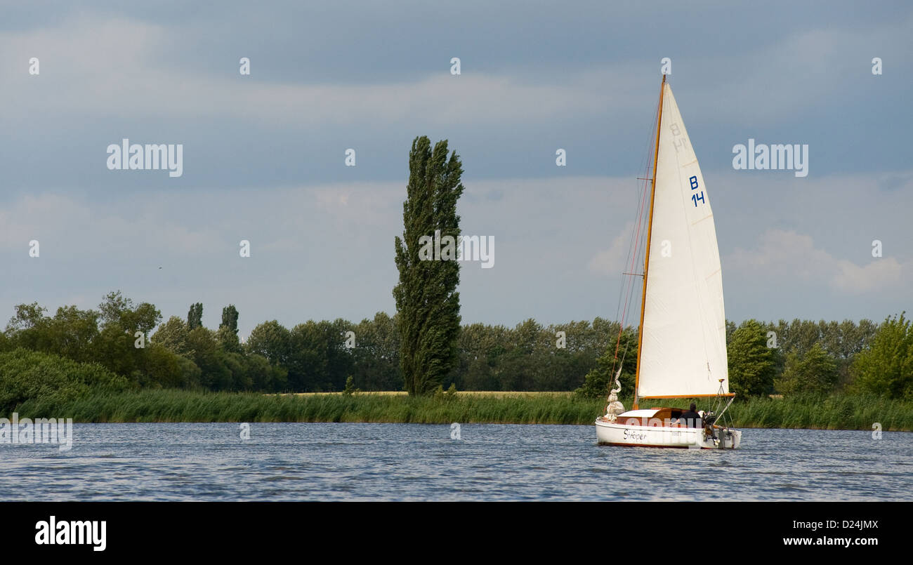 Ketzin, Germany, a sailboat on the river Havel Stock Photo - Alamy