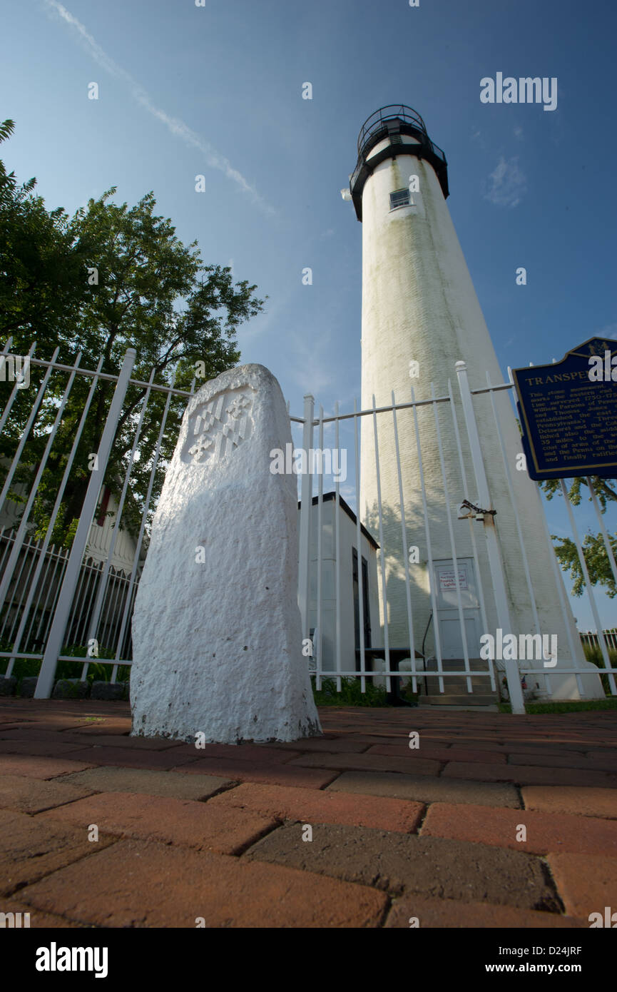 Fenwick Island Lighthouse on the Mason Dixon Line and Transpeninsular ...