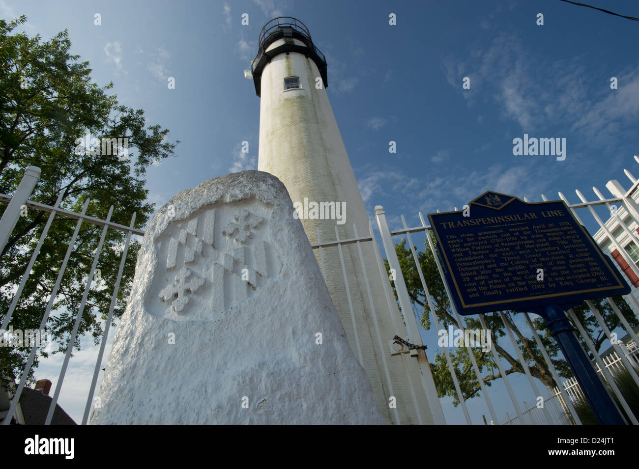 Fenwick Island Lighthouse on the Mason Dixon Line and Transpeninsular ...