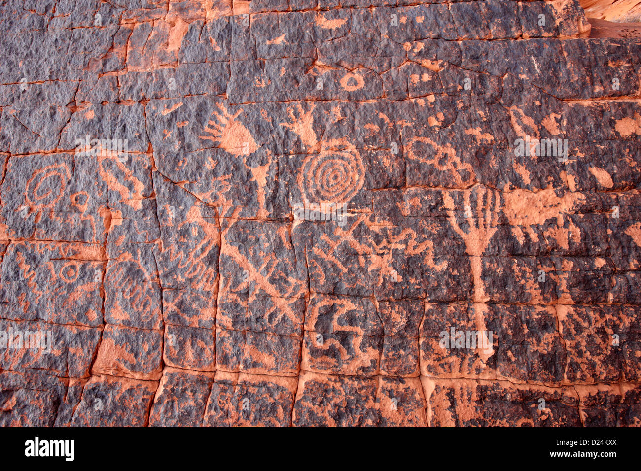 petroglyphs on atlatl large rock valley of fire state park nevada usa ...