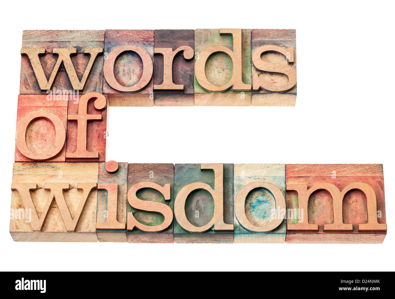words of wisdom - isolated text in vintage letterpress wood type ... words of wisdom - isolated text in vintage letterpress wood type ...