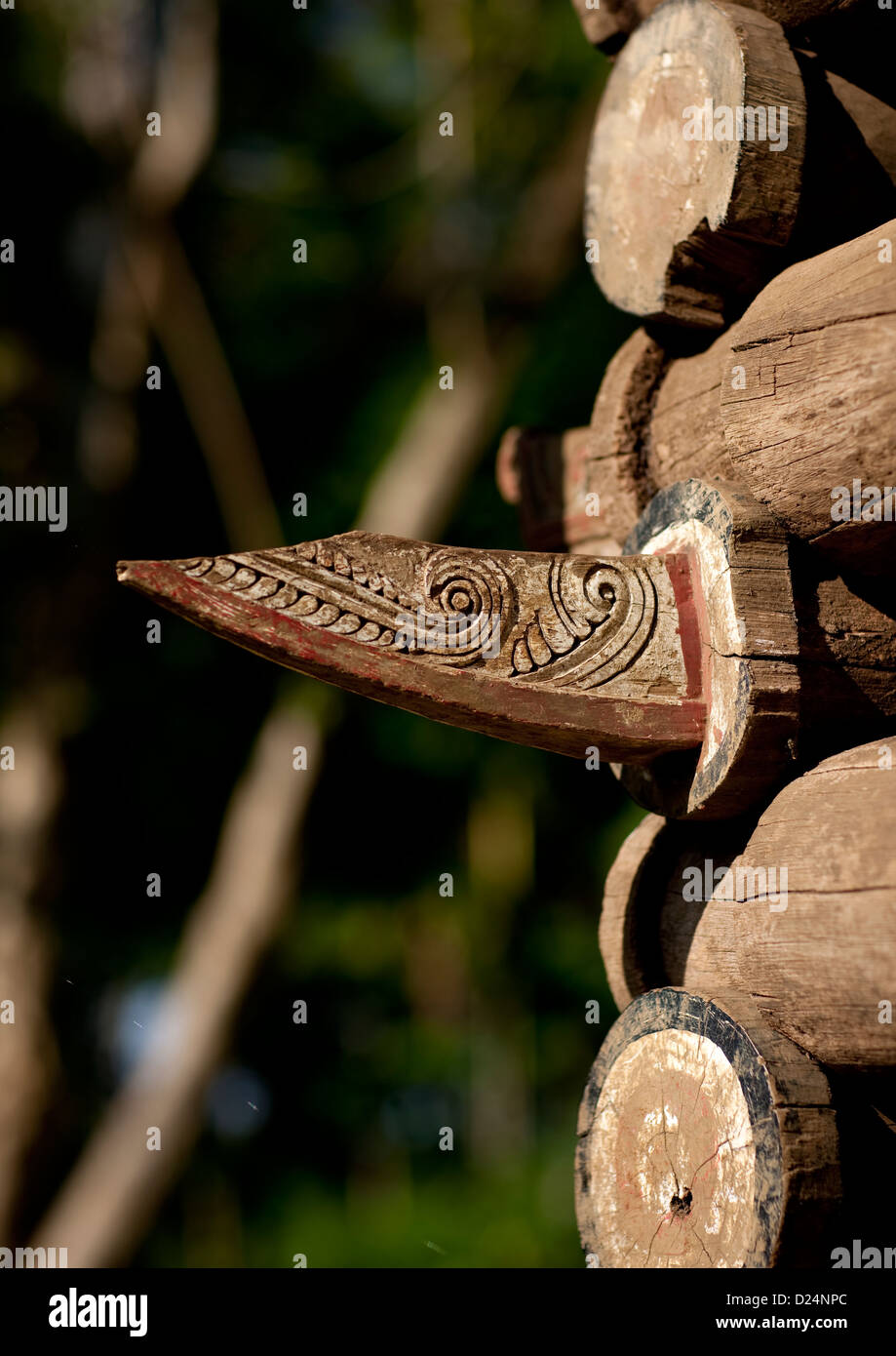 Yam House Wodden Carved Detail, Trobriand Islands, Papua New Guinea ...