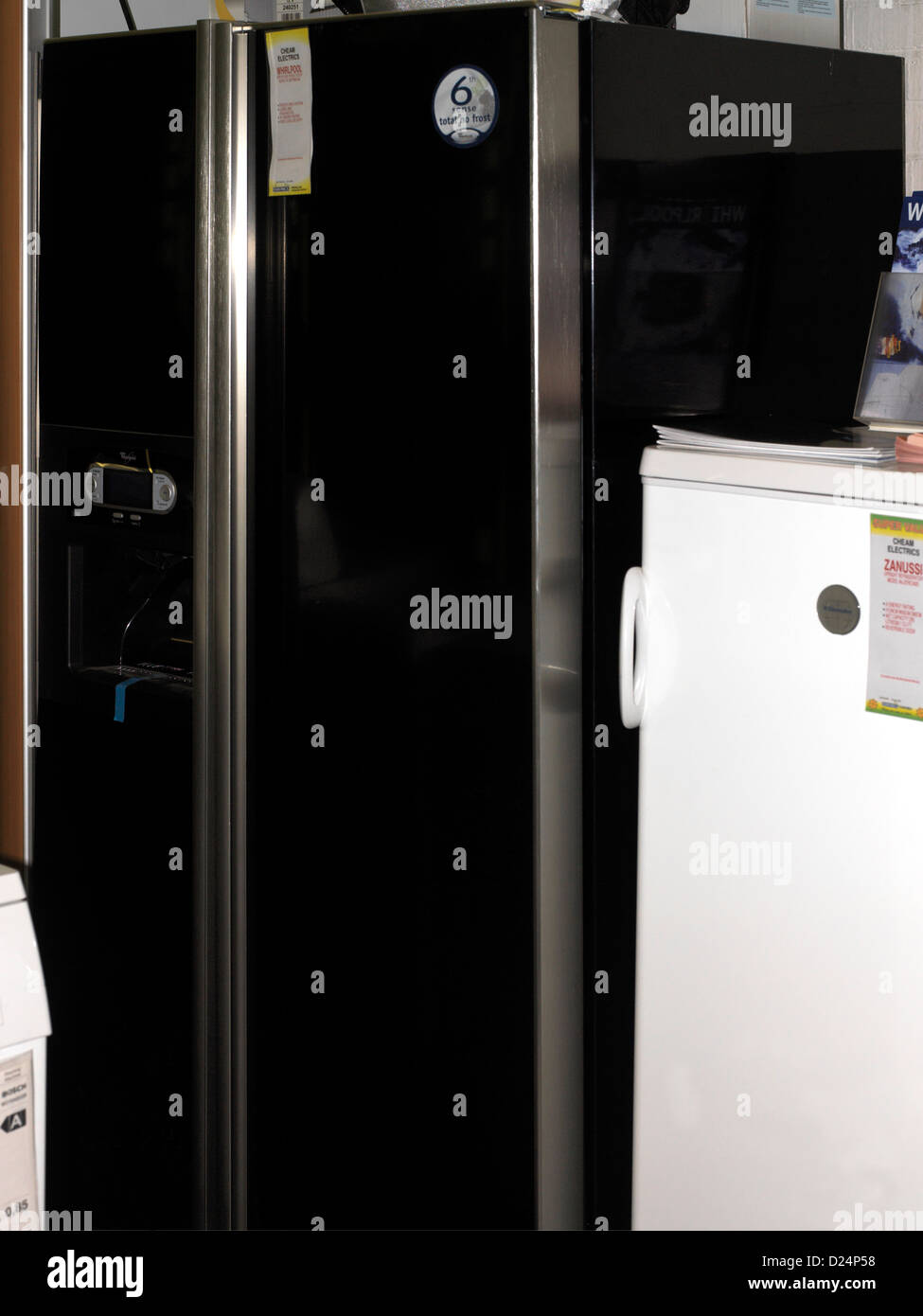 American Style Fridge on Sale in Showroom Stock Photo - Alamy