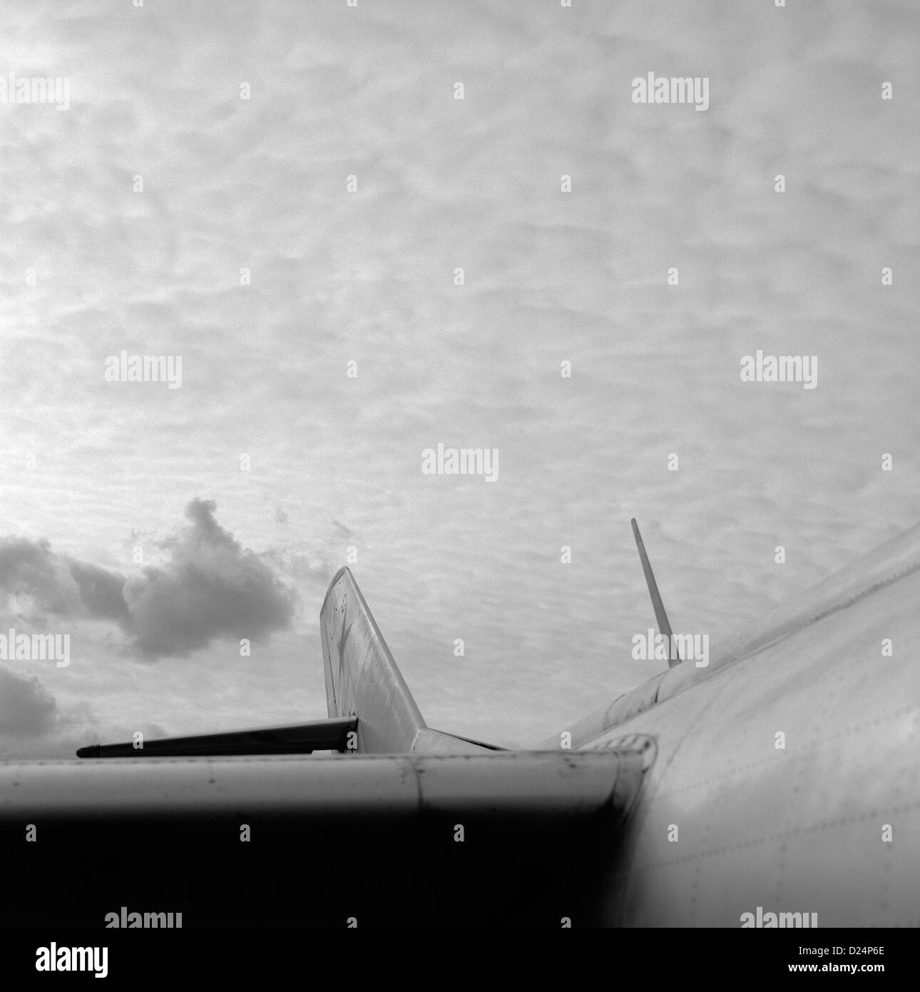 An aircraft wing and tail Stock Photo - Alamy