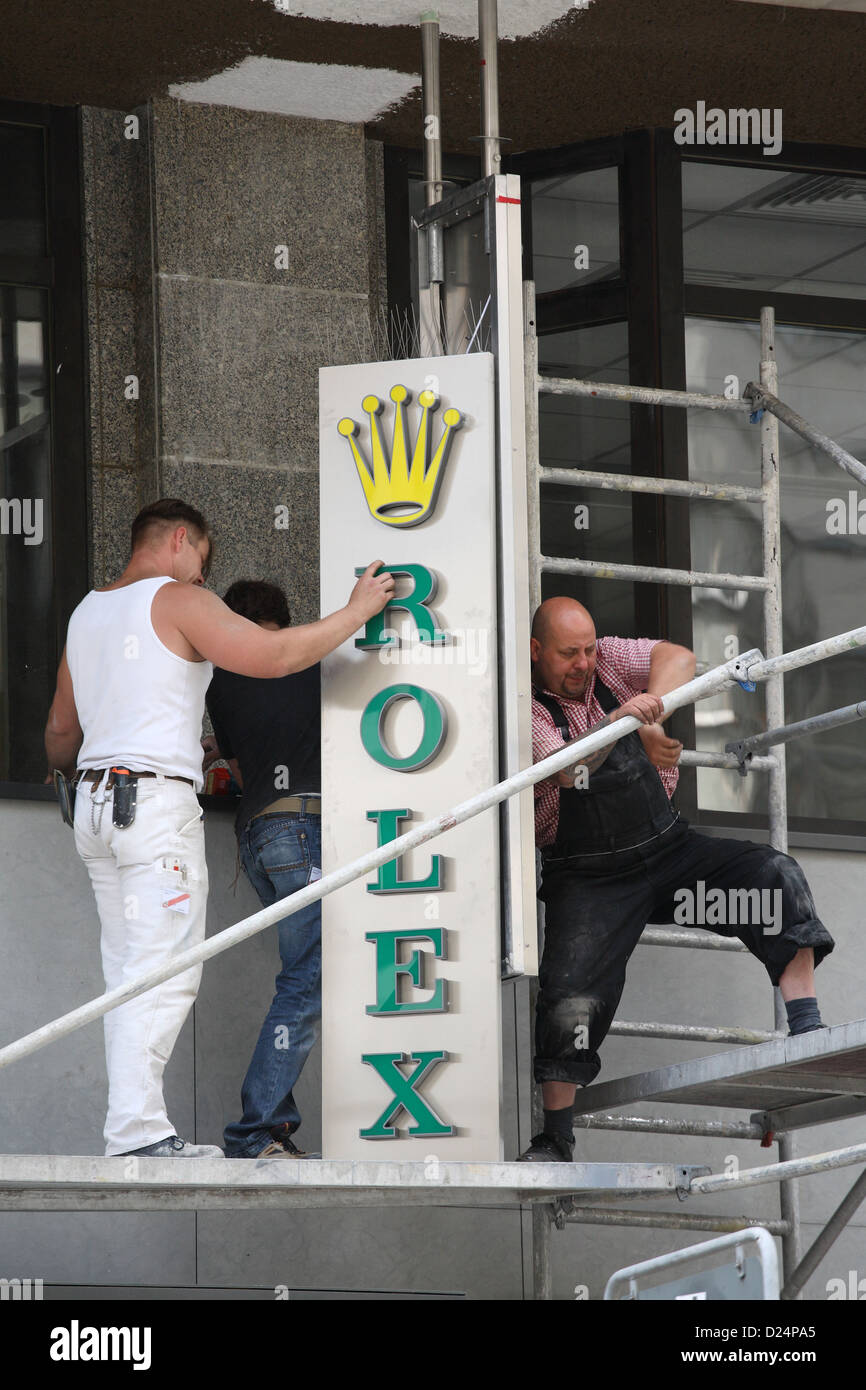Berlin, Germany, workers get a card for the brand Rolex Stock Photo - Alamy