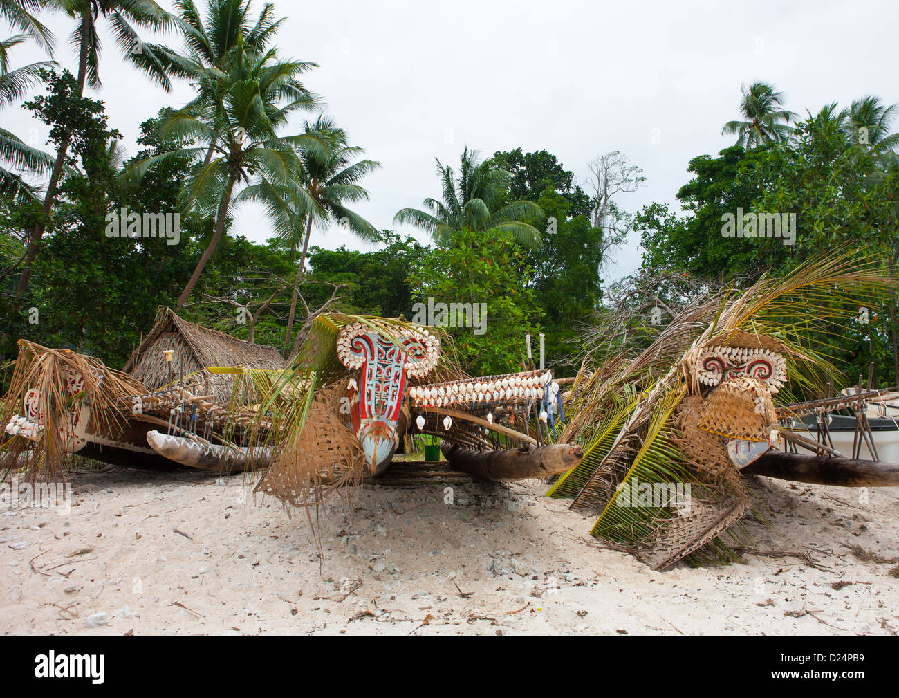 Kula Canoe Decorated With Shells, Trobriand Islands, Papua New Guinea ...