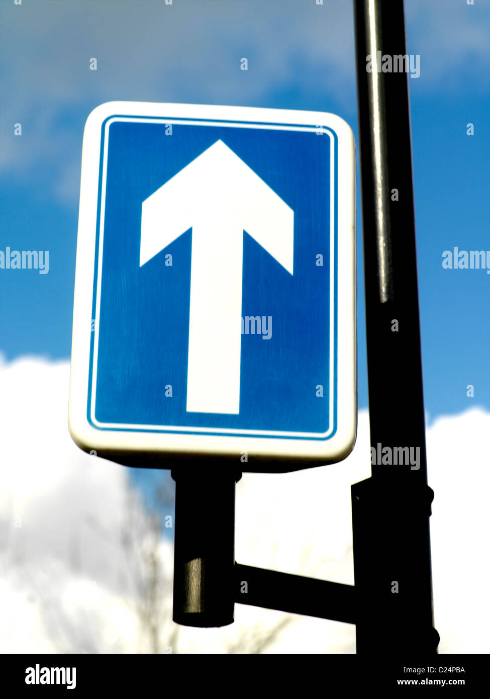 Straight Ahead Road Sign Stock Photo - Alamy