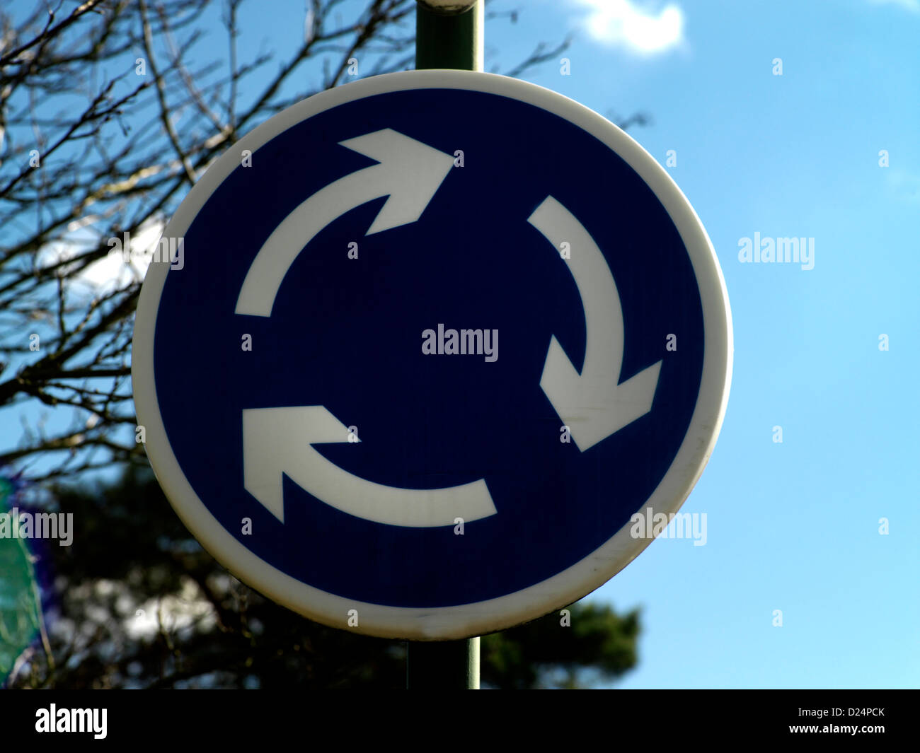 Roundabout road sign hi-res stock photography and images - Alamy