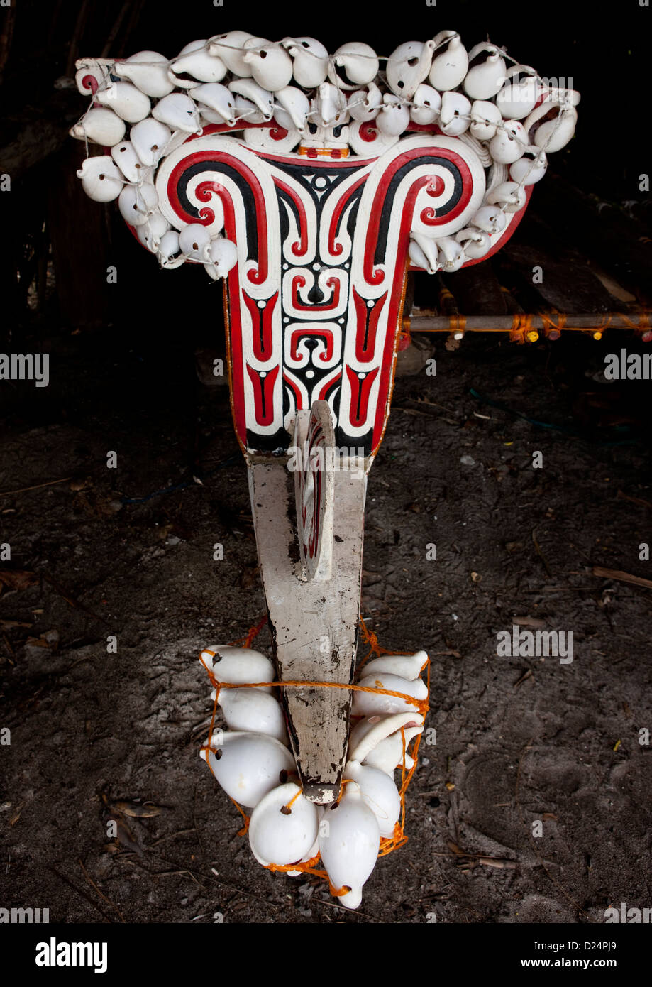Kula Canoe Decorated With Shells, Trobriand Islands, Papua New Guinea ...